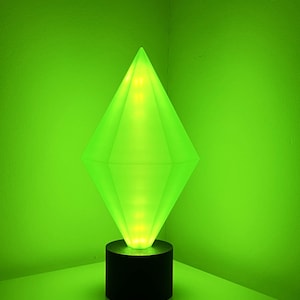 Sims Plumbob LED Lamp | Green Crystal Gem | Gamer | Gaming Decor Idea ...