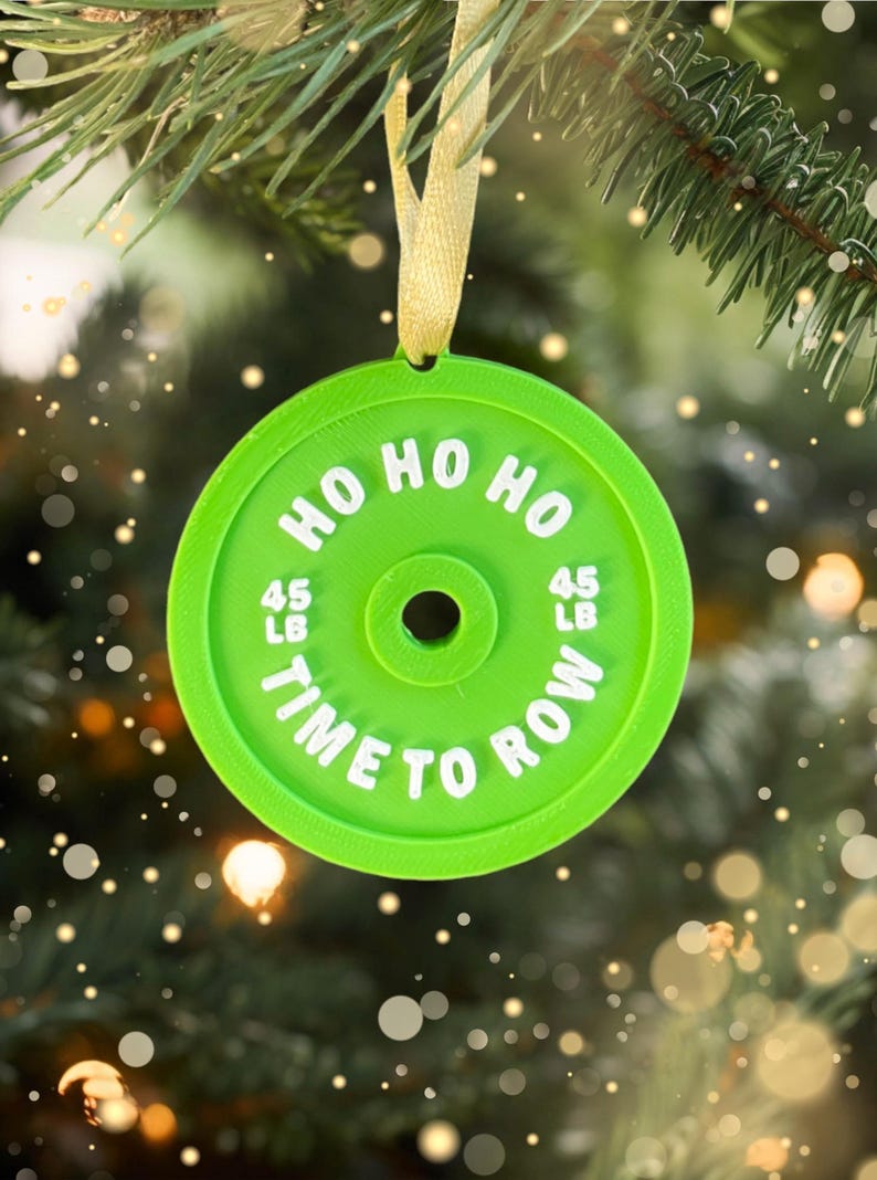 Customizable Gym-themed Christmas Ornaments - Barbell Plate Weights in ...