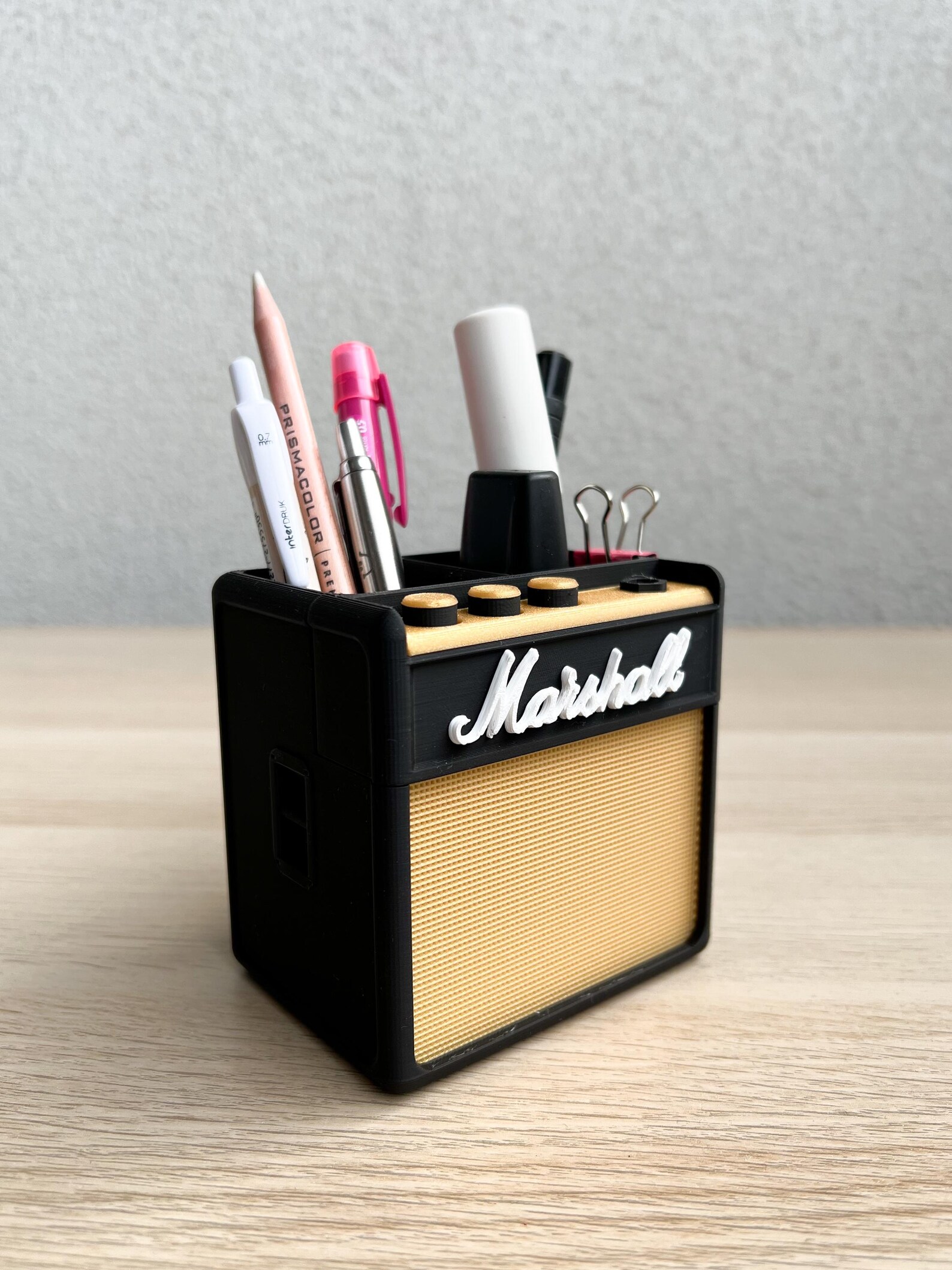 Customizable AMP Desk Pen Holder | Desk Organizer | Musician Desk Art ...