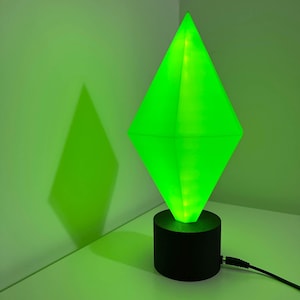 Sims Plumbob LED Lamp | Green Crystal Gem | Gamer | Gaming Decor Idea ...