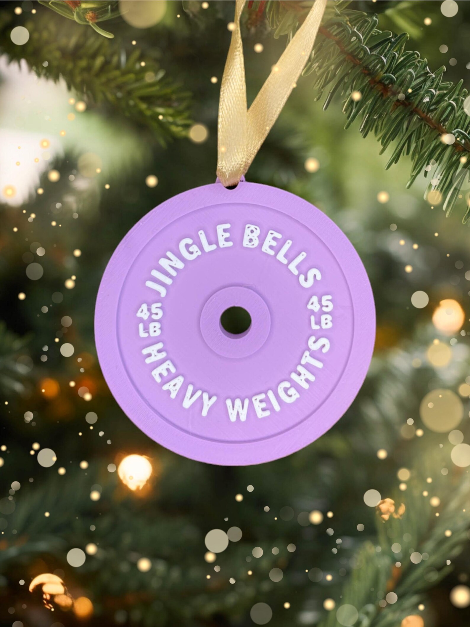 Customizable Gym-themed Christmas Ornaments - Barbell Plate Weights in ...