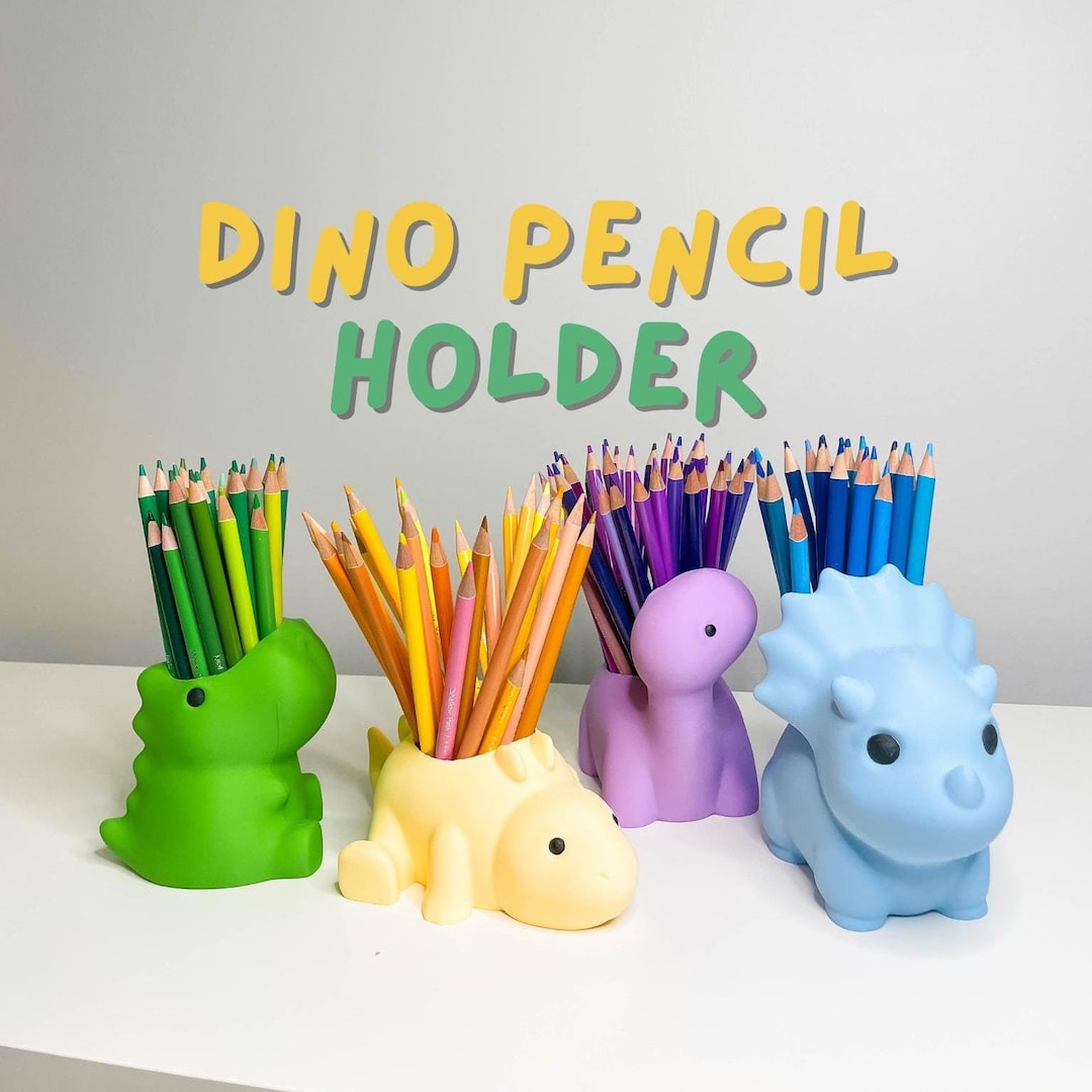 Custom Dinosaur Pencil Holder Desk Organizer for Kids Boys Girls Gift ...