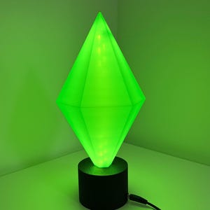Sims Plumbob LED Lamp | Green Crystal Gem | Gamer | Gaming Decor Idea ...