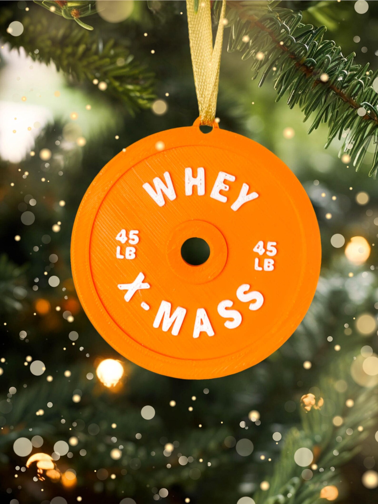 Customizable Gym-themed Christmas Ornaments - Barbell Plate Weights in ...