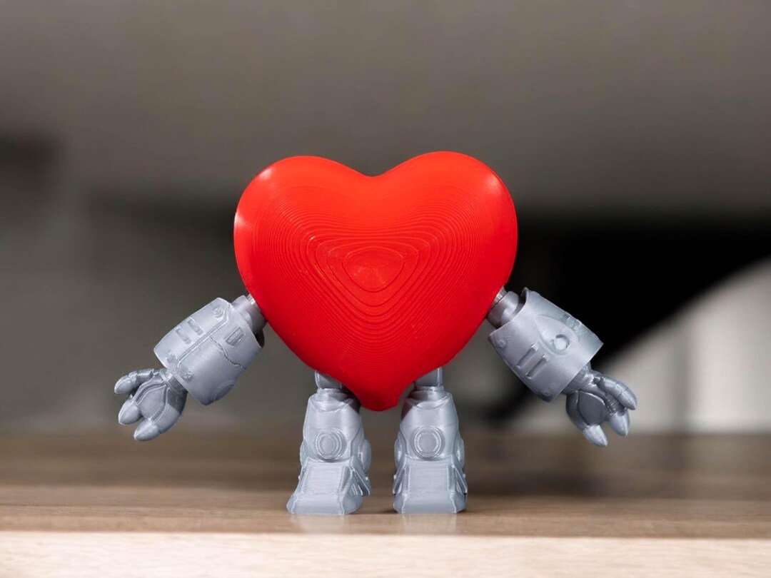 Cute Valentine Robot Figurine – Heart-shaped Geeky Gift for Tech Lovers ...