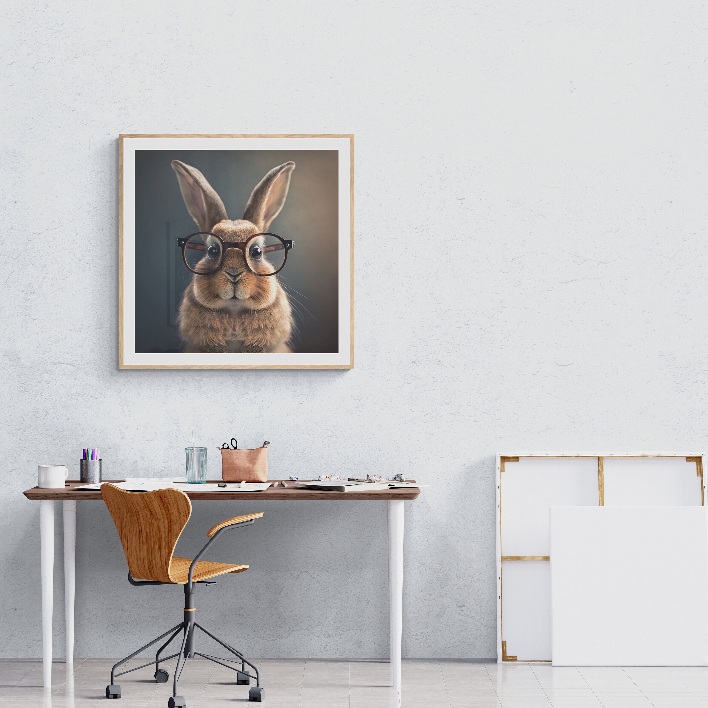 Bunny With Glasses | Instant Digital Download | Art Print Illustration ...