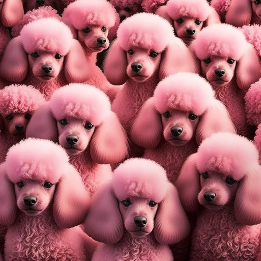 Pink Poodle Art Print Digital Download - Etsy