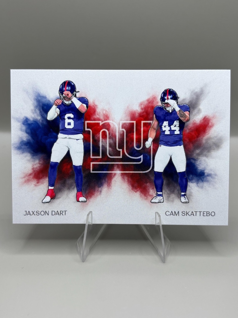 Jaxson Dart & Cam Skattebo Custom Football Card, Color Pop Art - Etsy