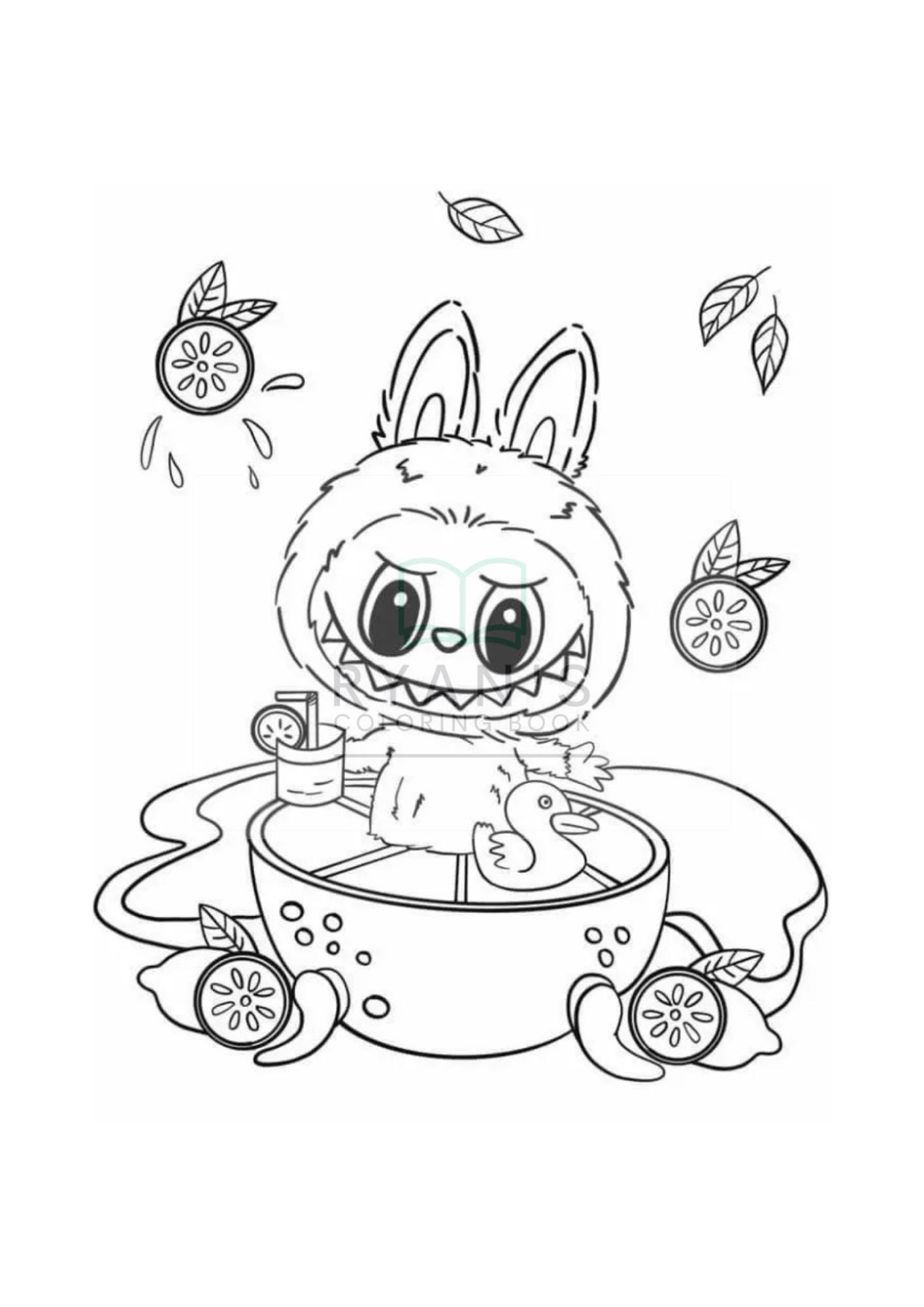 Labubu Coloring Pages Labubu Coloring Book Labubu Themed Coloring Book ...