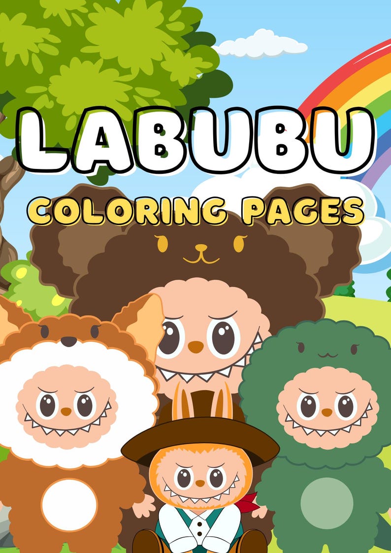 Labubu Coloring Pages Labubu Coloring Book Labubu Themed Coloring Book ...