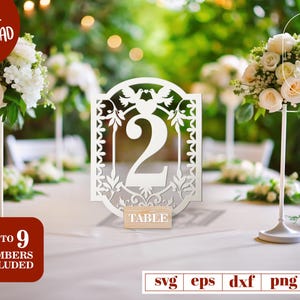 White Table Numbers 0-9, Wedding Table Numbers, Fiesta Table Numbers ...