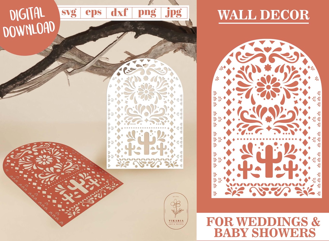 Cielito Lindo Baby Shower SVG, Papel Picado, Baptism, Colorful Mexican ...