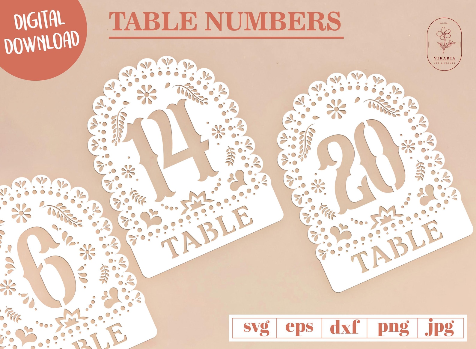 Table Numbers, Papel Picado Numbers, Mexican Wedding, Colorful Mexican ...