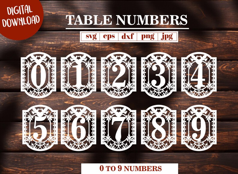 White Table Numbers 0-9, Wedding Table Numbers, Fiesta Table Numbers ...