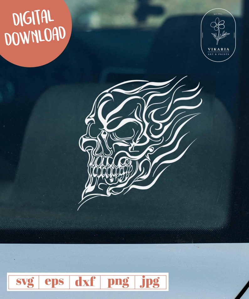Skull Pinstriping Art Vintage Hand Drawn Digital File SVG, PNG, Skull ...