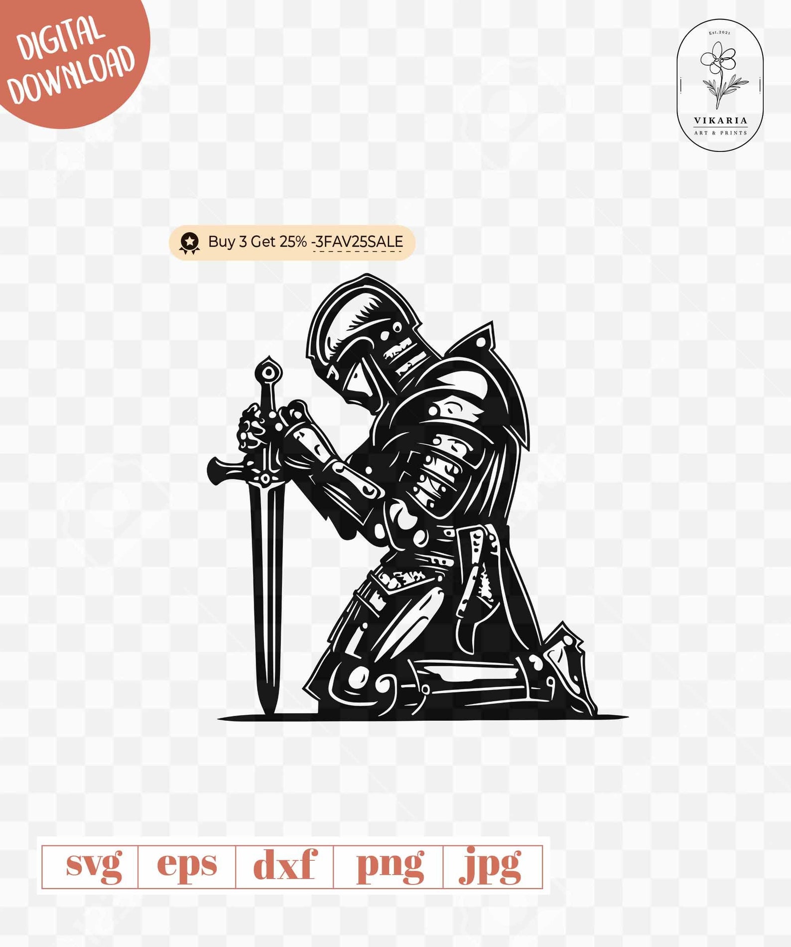 Armor Warrior Kneel Pray Svg 3, Sword Svg, Shield Svg, Knight Svg ...