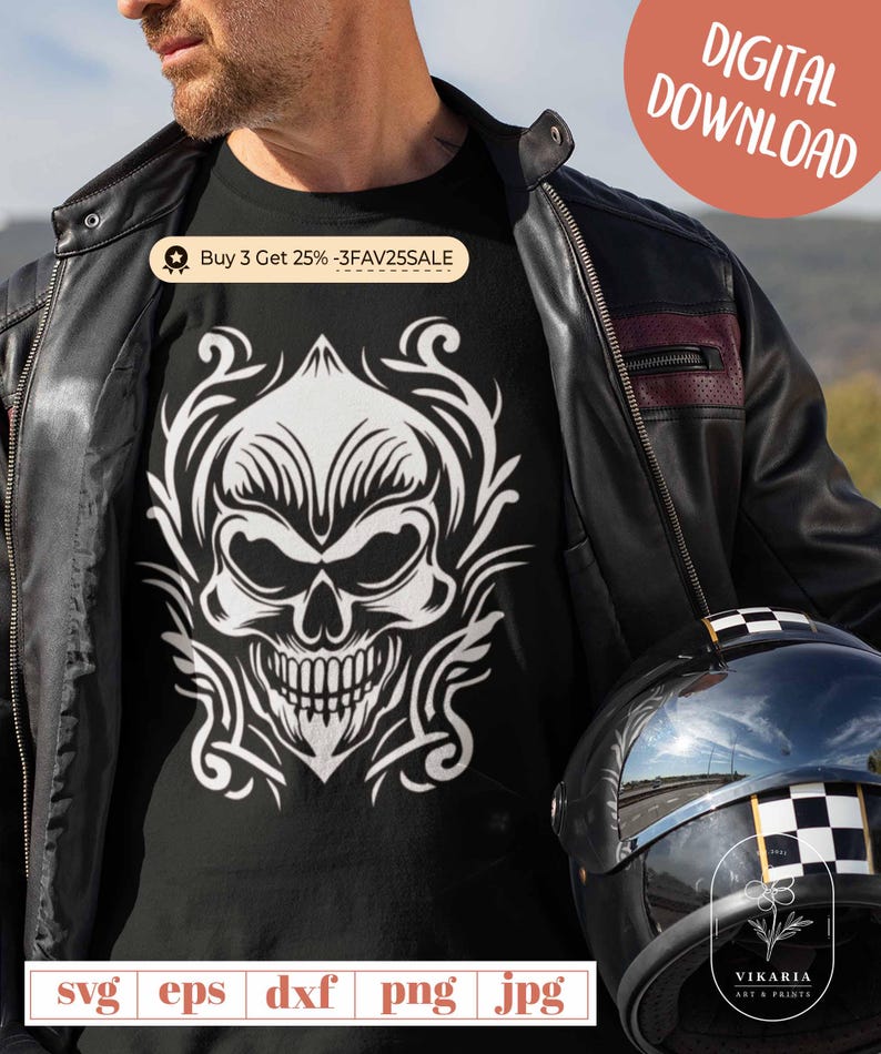 Skull Pinstriping Art Vintage Hand Drawn Digital File SVG, PNG, Skull ...