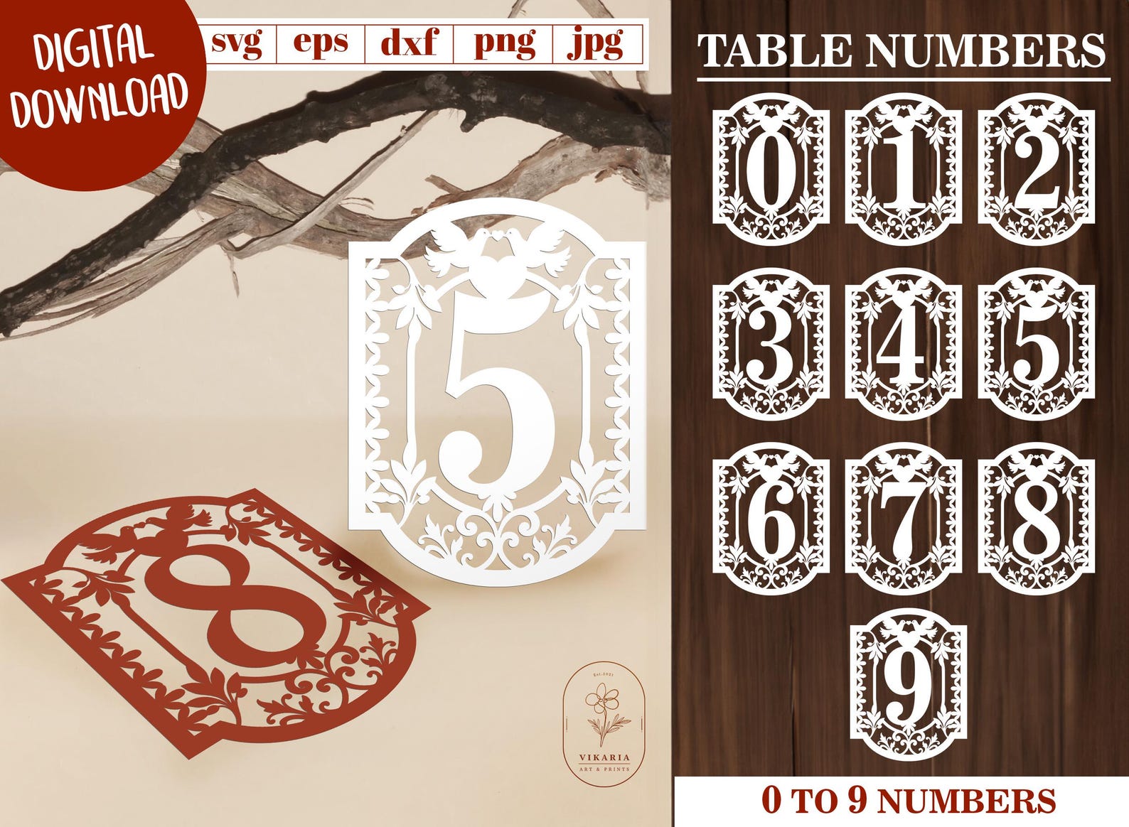 White Table Numbers 0-9, Wedding Table Numbers, Fiesta Table Numbers ...