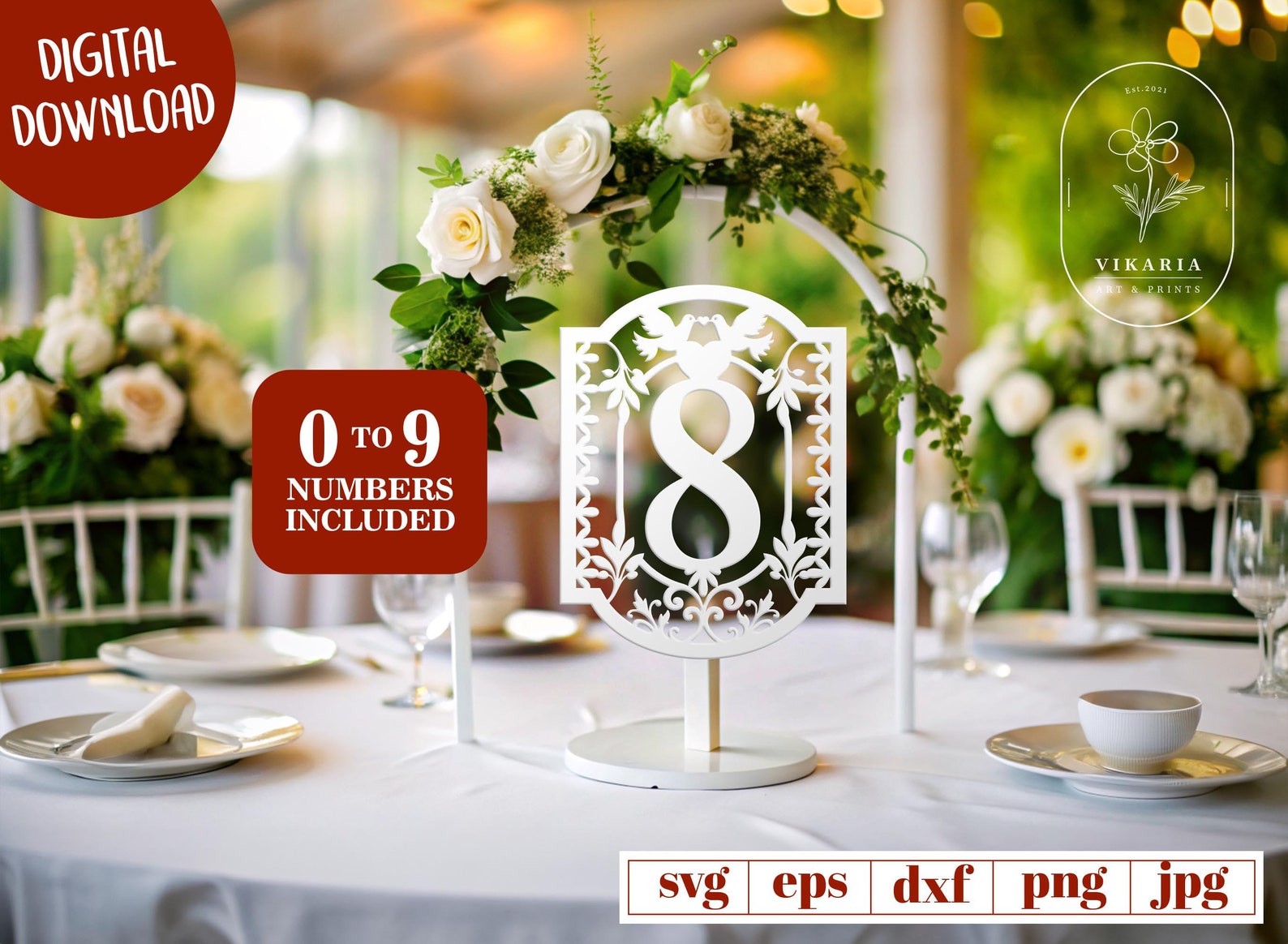 White Table Numbers 0-9, Wedding Table Numbers, Fiesta Table Numbers ...
