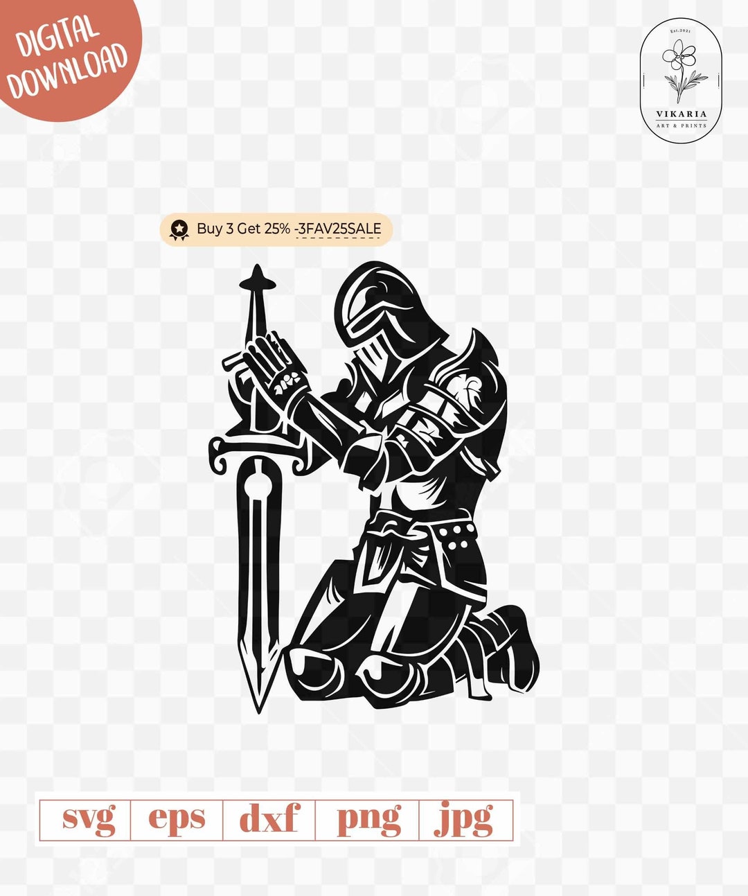 Armor Warrior Kneel Pray Svg 2, Sword Svg, Shield Svg, Knight Svg ...