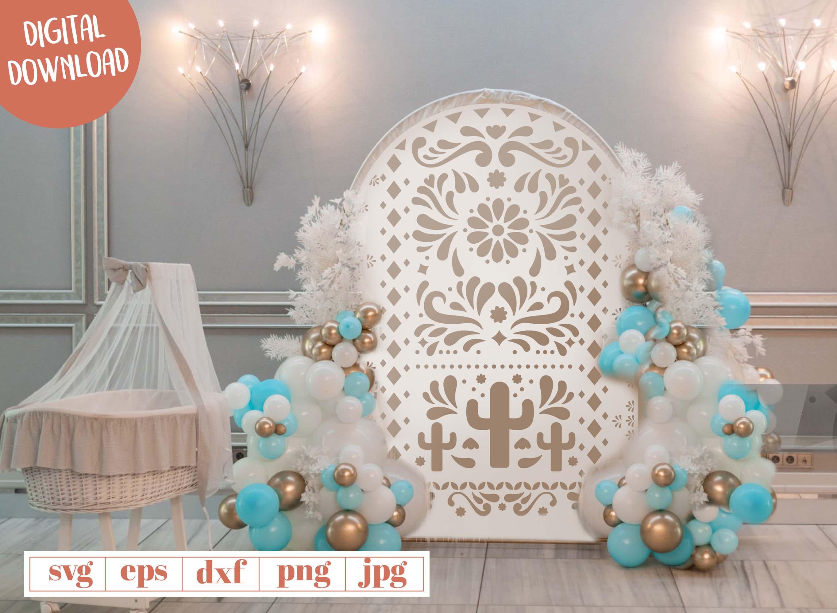 Cielito Lindo Baby Shower SVG, Papel Picado, Baptism, Colorful Mexican ...