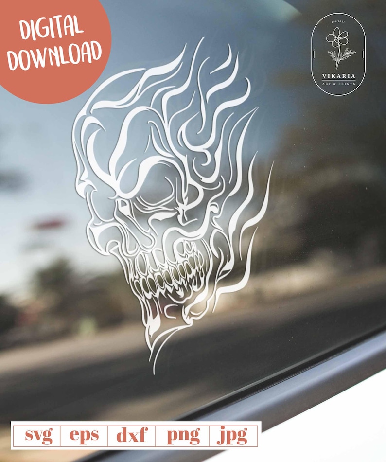 Skull Pinstriping Art Vintage Hand Drawn Digital File SVG, PNG, Skull ...