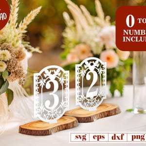 White Table Numbers 0-9, Wedding Table Numbers, Fiesta Table Numbers ...