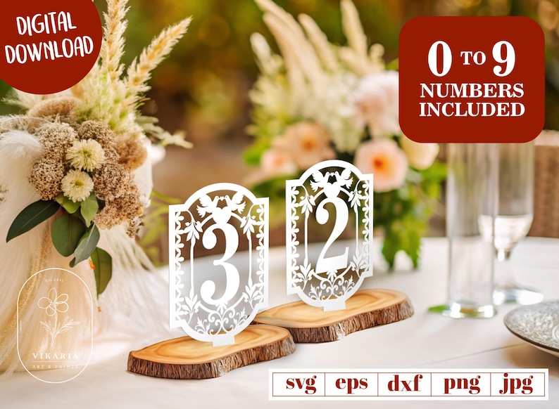 White Table Numbers 0-9, Wedding Table Numbers, Fiesta Table Numbers ...