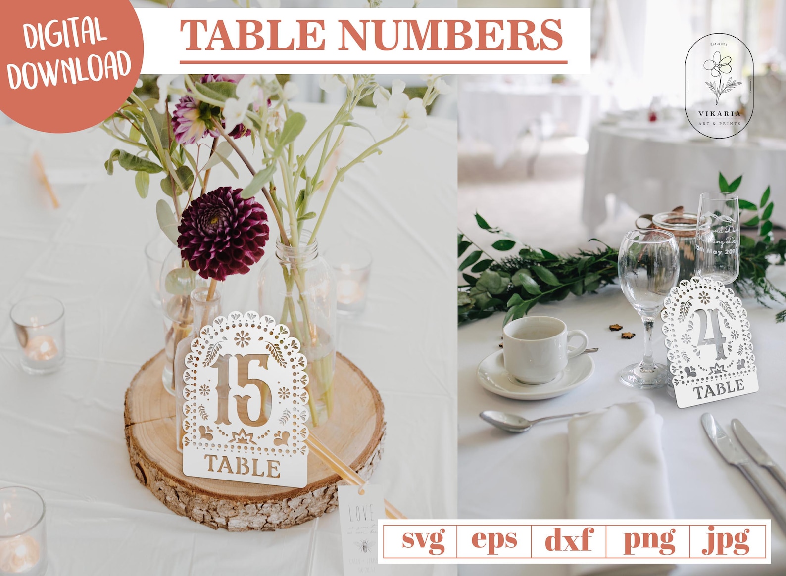 Table Numbers, Papel Picado Numbers, Mexican Wedding, Colorful Mexican ...