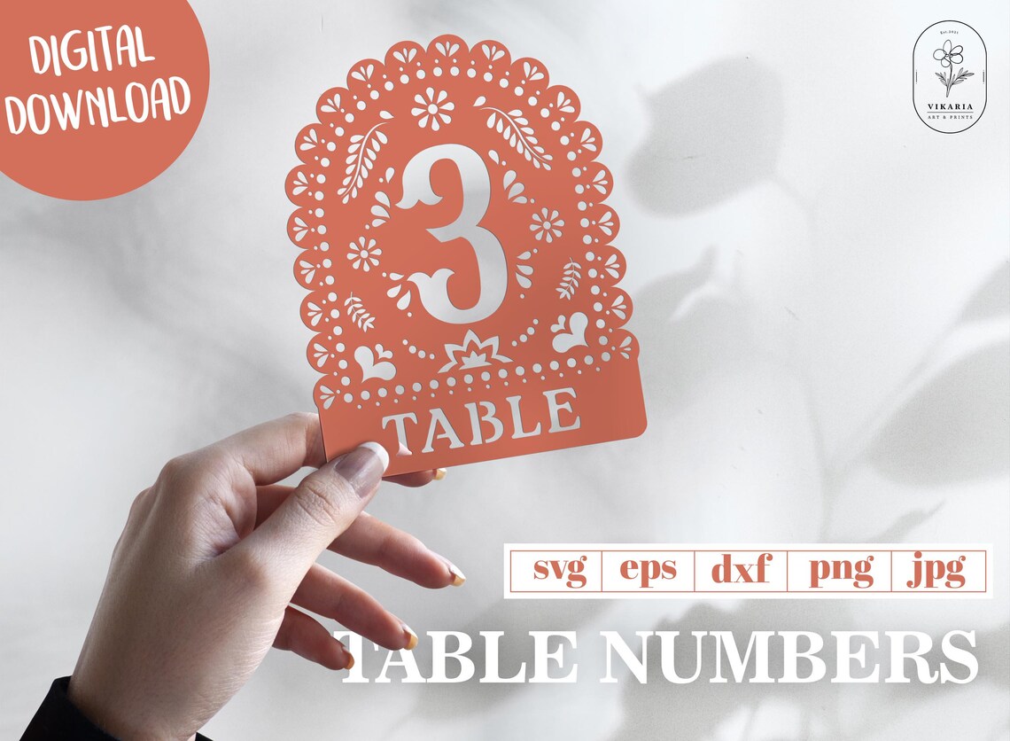 Table Numbers, Papel Picado Numbers, Mexican Wedding, Colorful Mexican ...