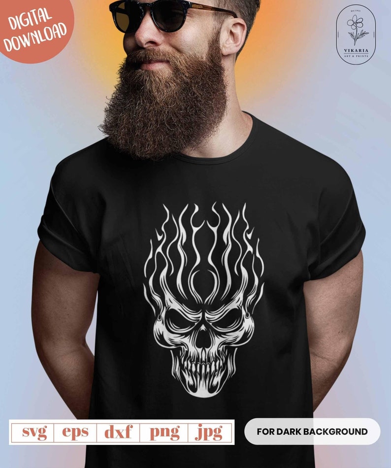 Skull Pinstriping Art Vintage Hand Drawn Digital File SVG, PNG, Skull ...