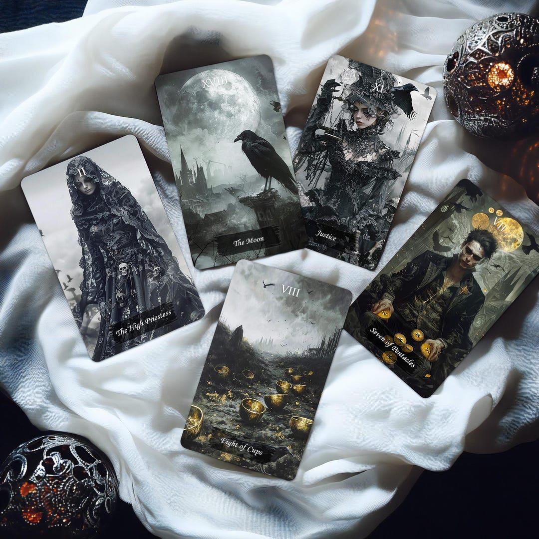 Dark Gothic Tarot Cards Deck, Tarot Deck, Tarot Deck With Guidebook ...