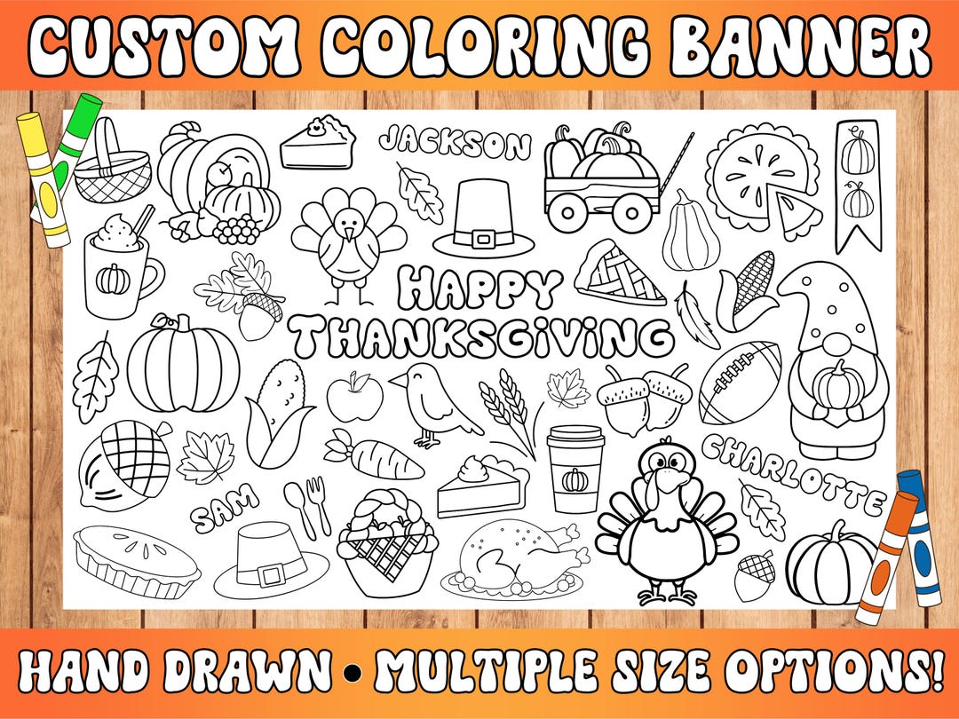 GIANT Custom Coloring Banner - Multiple Size Options - Customizable ...