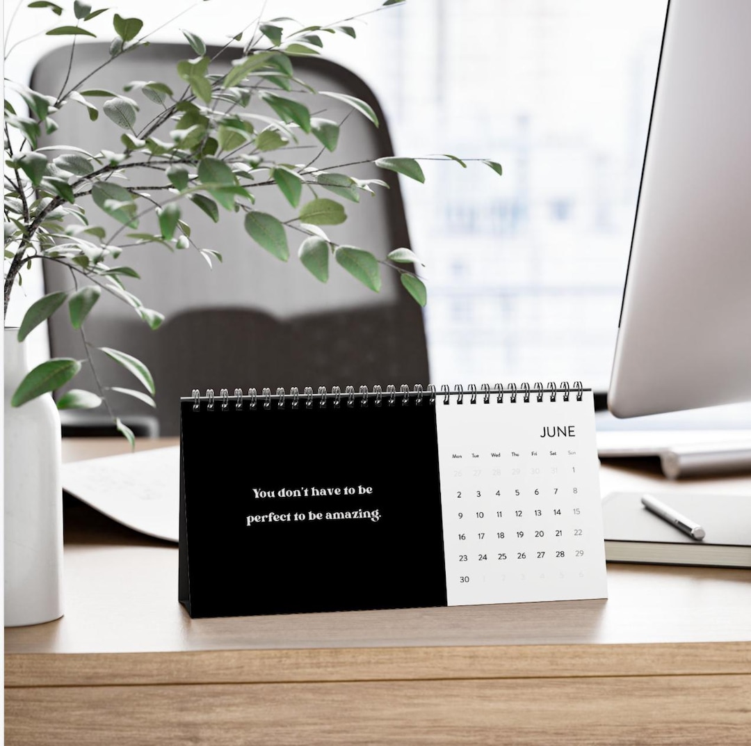 Desk Calendar, 2025 Inspirational Planner Monthly Agenda With ...