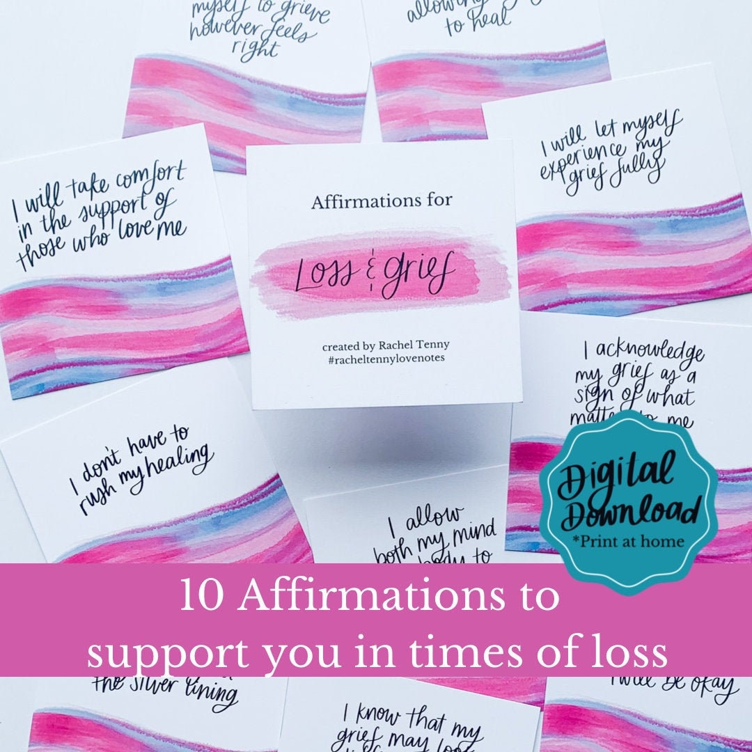 DIGITAL Download-affirmations for Loss & Grief (set of 10) - Etsy