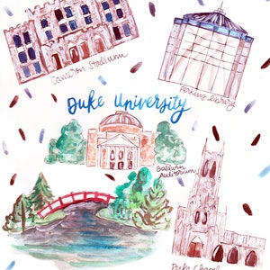 Duke University Map Print - Etsy