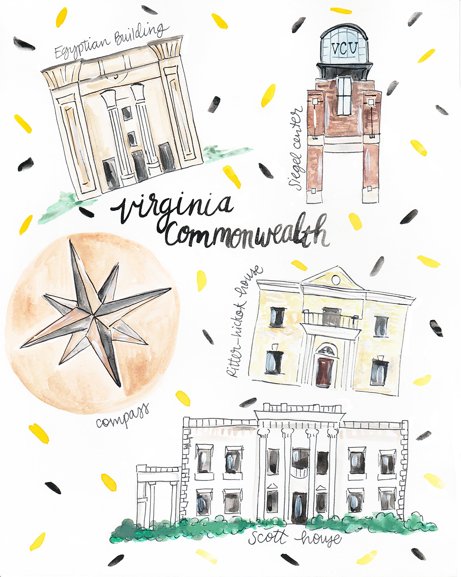 Virginia Commonwealth University Map Print - Etsy