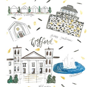Wofford College Map Print - Etsy