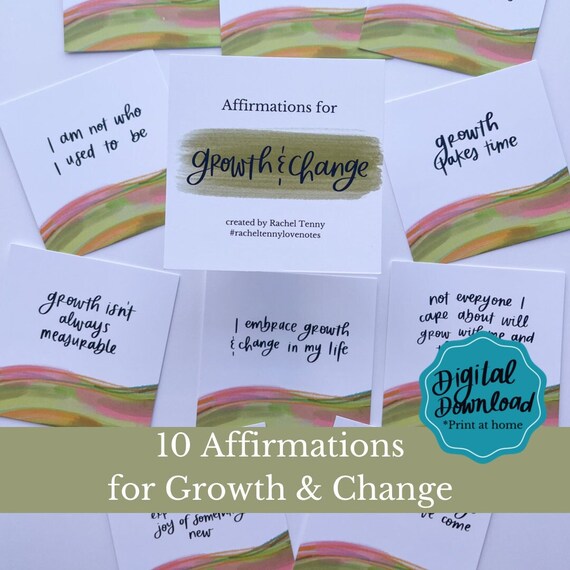 DIGITAL Download-affirmations for Growth and Change set of - Etsy