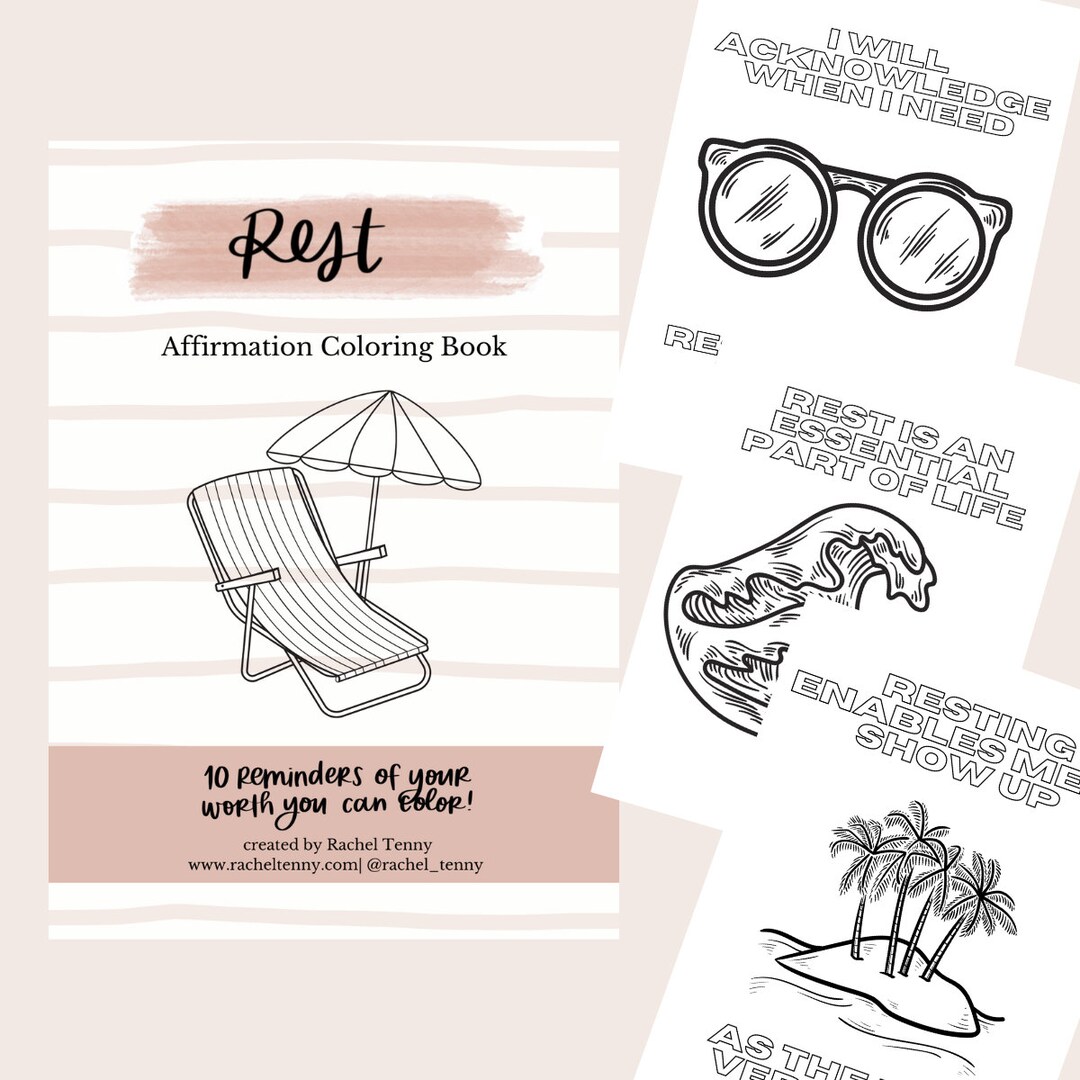 Rest Affirmation Coloring Book | Digital Download - Etsy