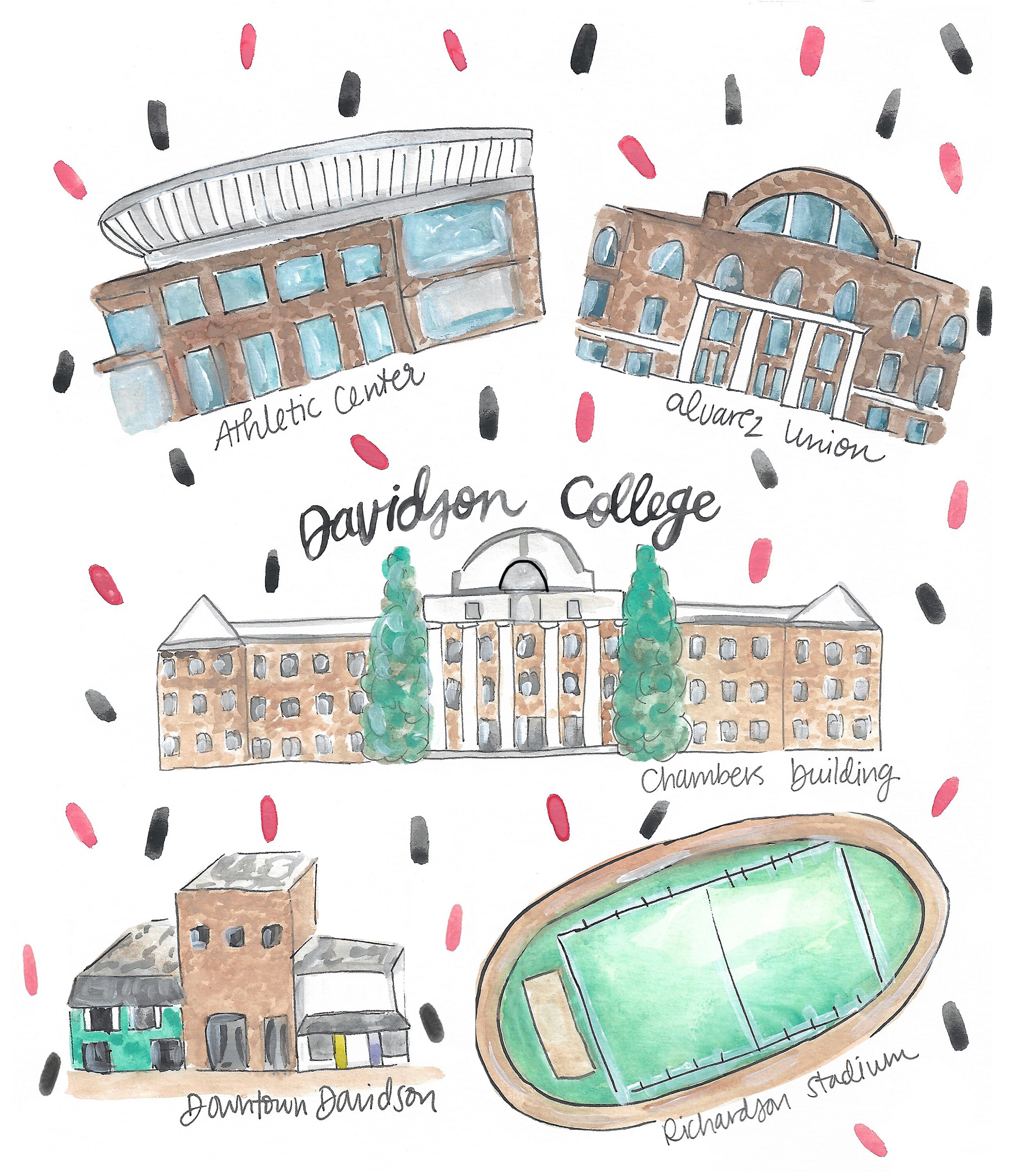 Davidson College Map Print | Etsy