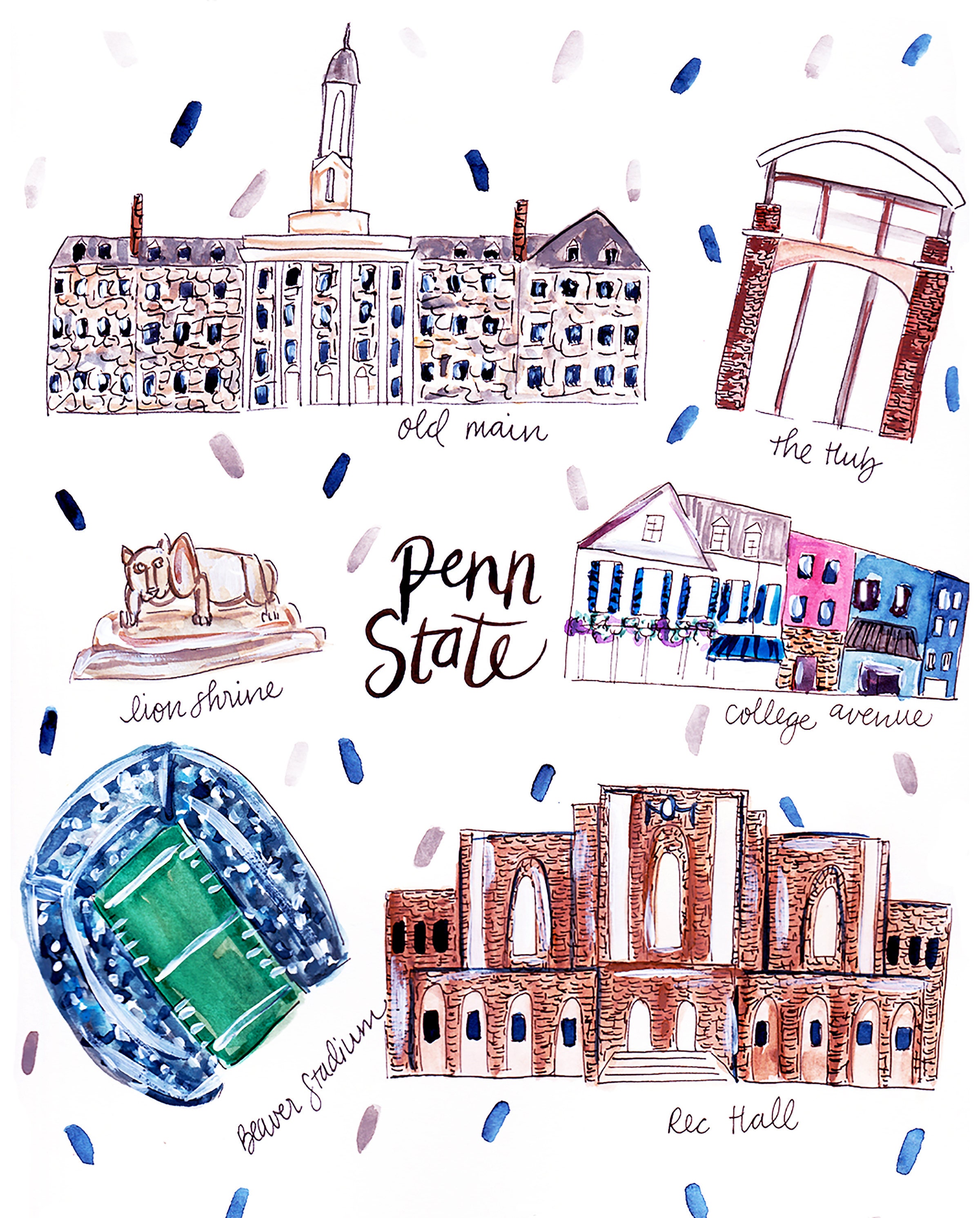 Penn State University Map Print - Etsy