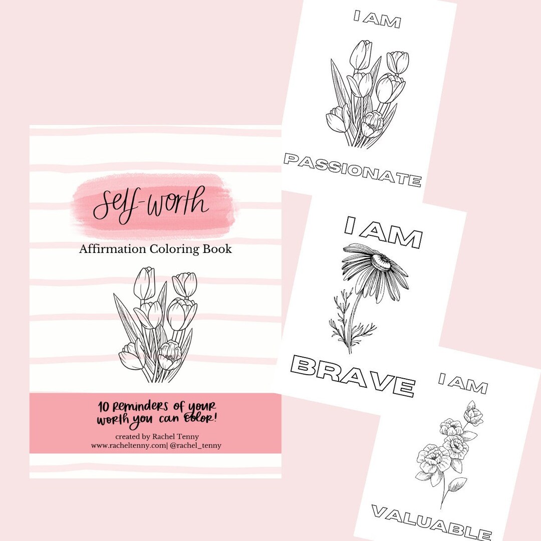 Self-worth Affirmation Coloring Book | Digital Download - Etsy
