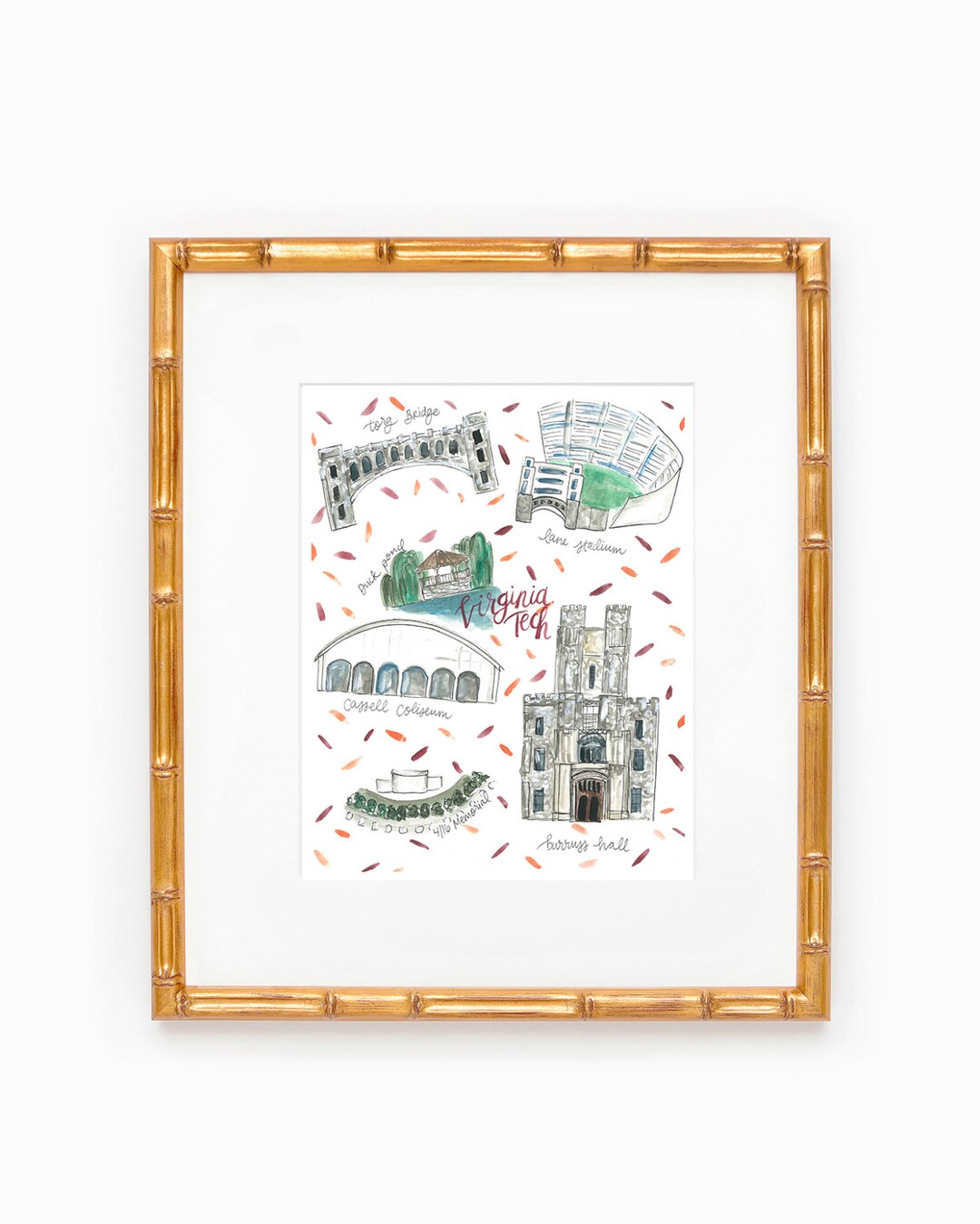 Virginia Tech Map Print - Etsy