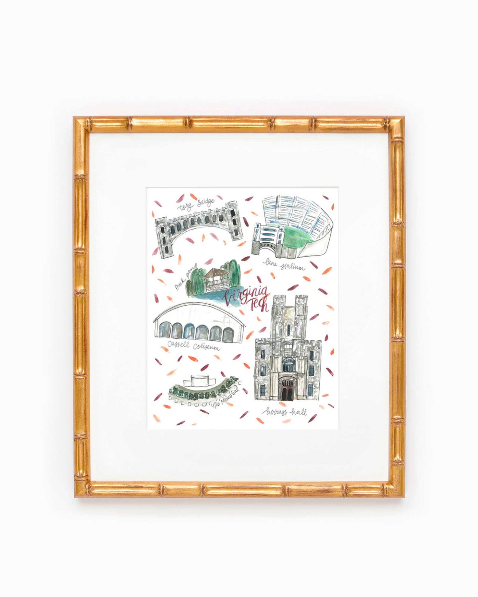 Virginia Tech Map Print - Etsy
