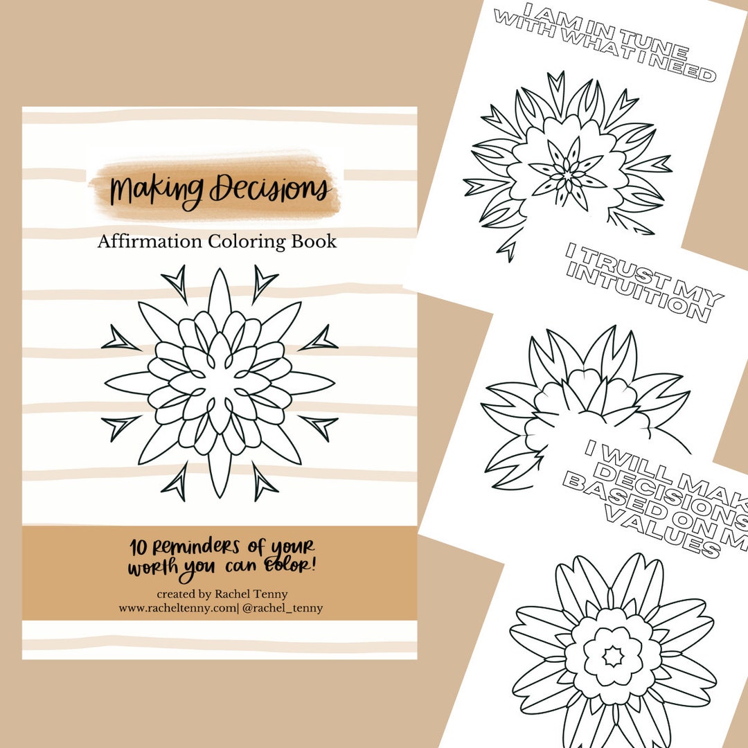Making Decisions Affirmation Coloring Book | Digital Download - Etsy