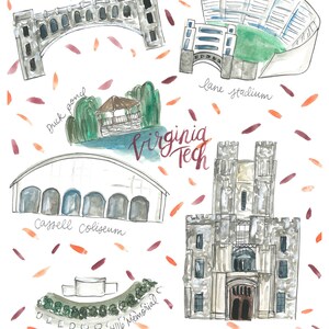 Virginia Tech Map Print - Etsy