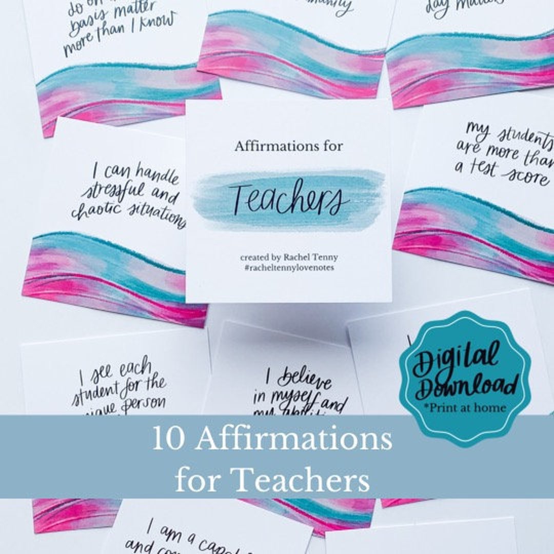 DIGITAL Download-affirmations for Teachers (set of 10) - Etsy