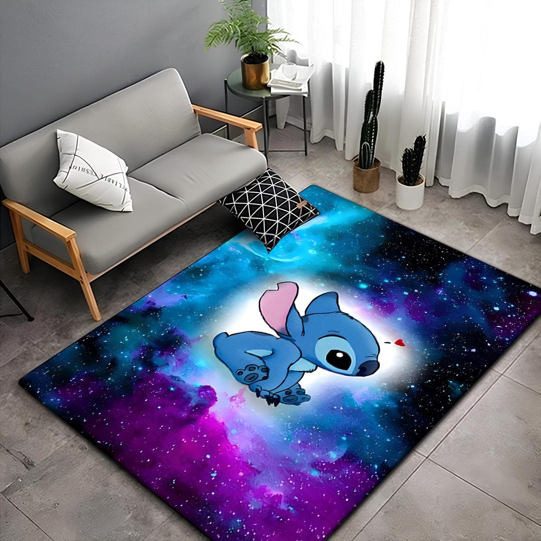 Disney Lilo and Stitch Rug, Lilo & Stitch Carpet , Anime Art Rug, Home ...