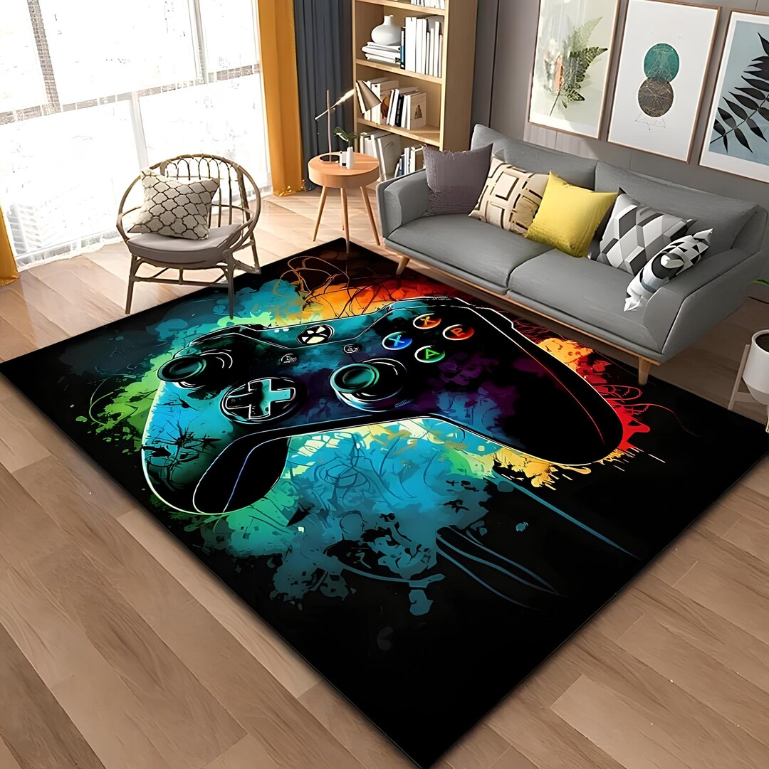 Gamer Rug, Game Art Carpet , Game Controller Rug, Joysticks Carpet ...